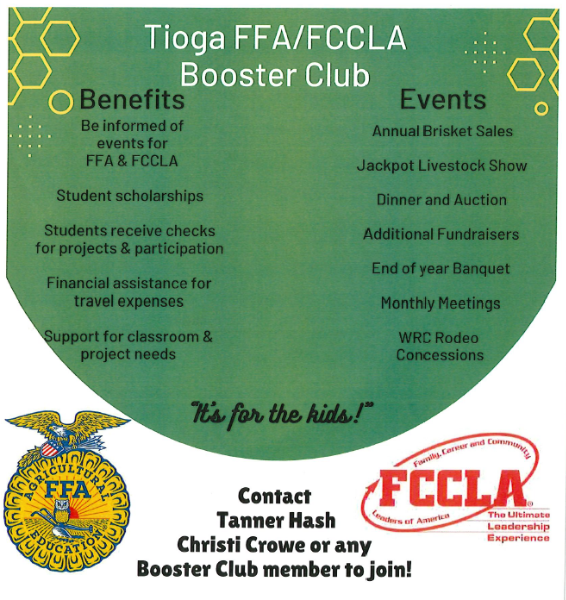 Tioga ISD - The Tioga FFA/FCCLA Booster Wants You!