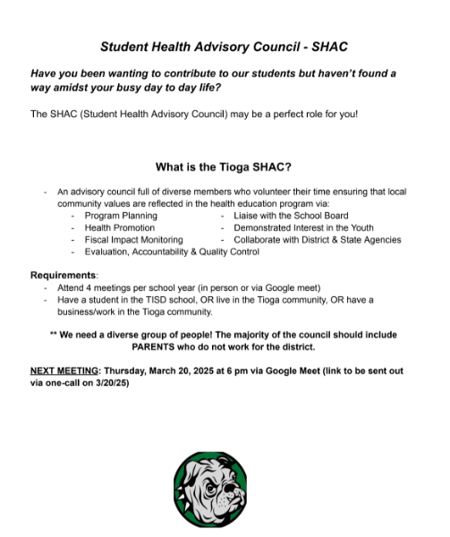 Tioga ISD - Student Health Advisory Council