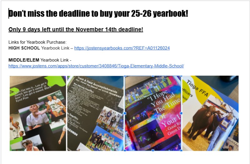 Tioga ISD - High School yearbook 2025-2026